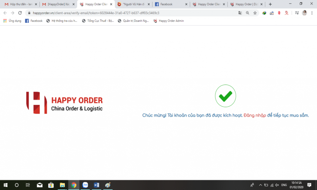 Hướng dẫn đăng ký tài khoản tại Happyorder